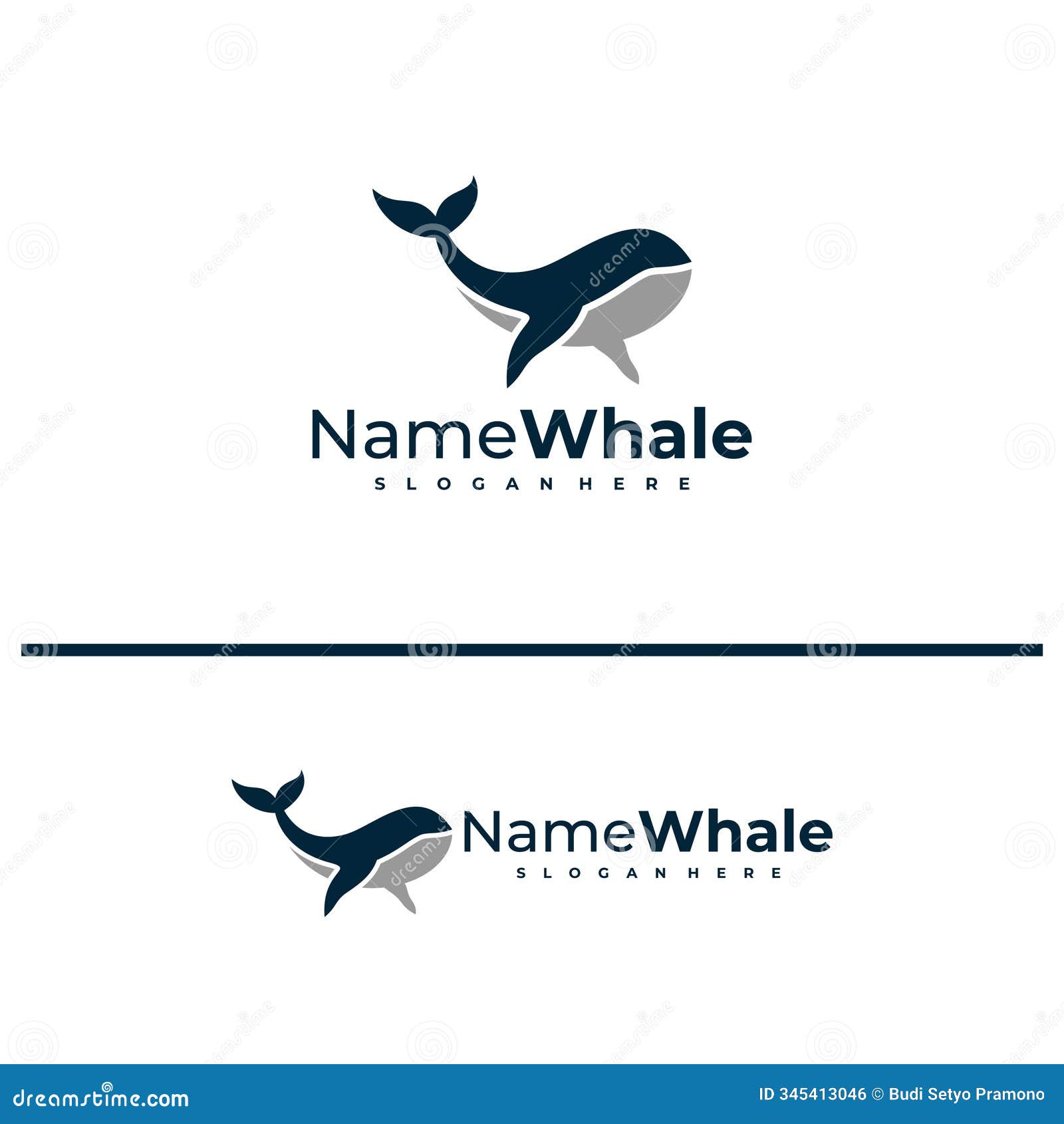 Oceanic Giant Whale Logo Vector Illustration. Whale Fish Logo Design ...