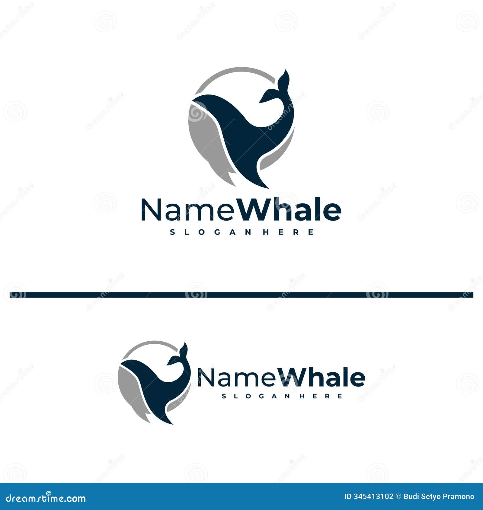 Oceanic Giant Whale Logo Vector Illustration. Whale Fish Logo Design ...