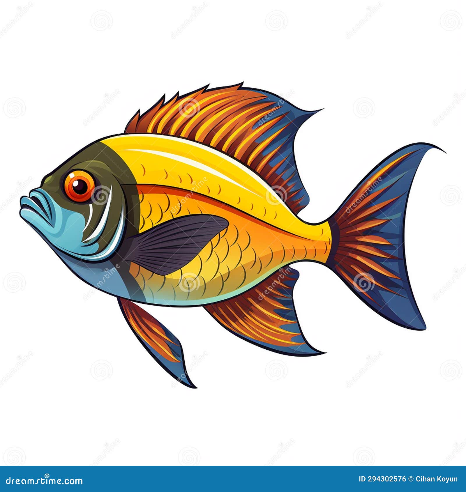 Oceanic Marvel Fish Illustration Stock Illustration - Illustration of ...
