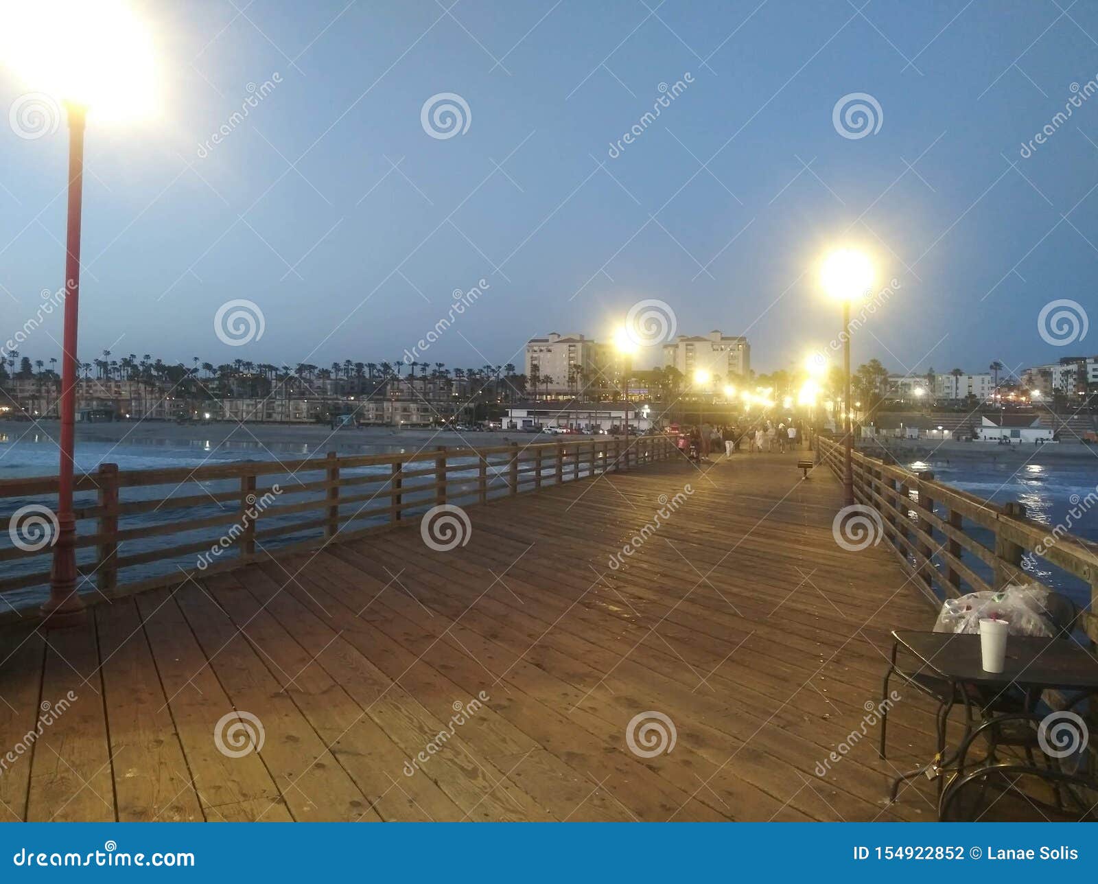 Oceanside Pier at Night stock photo. Image of night - 154922852