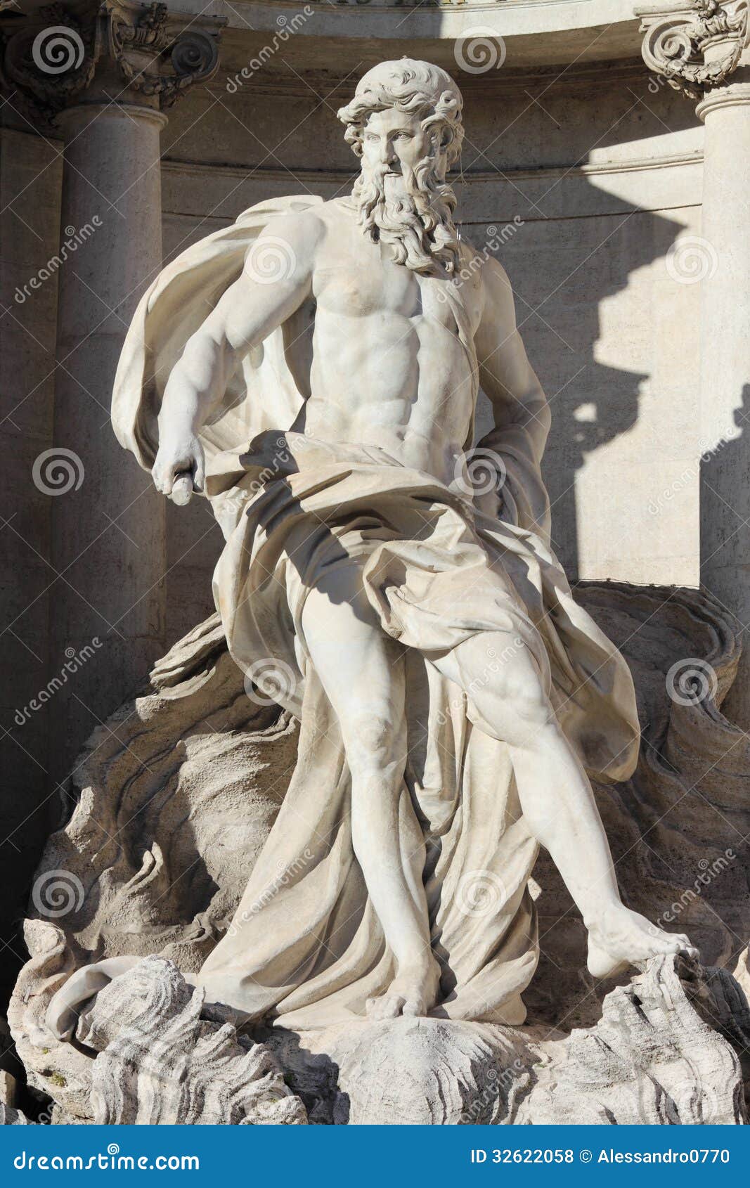 Oceanus in the Trevi Fountain Stock Photo - Image of landmark, deities ...
