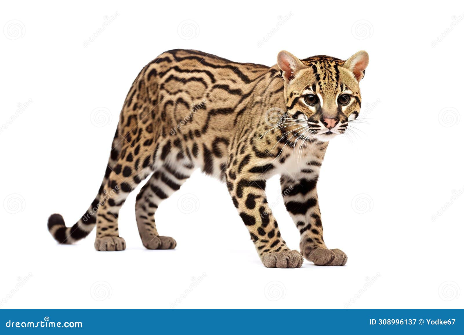 Ocelot On White Background. Vector . Stock Photography | CartoonDealer ...
