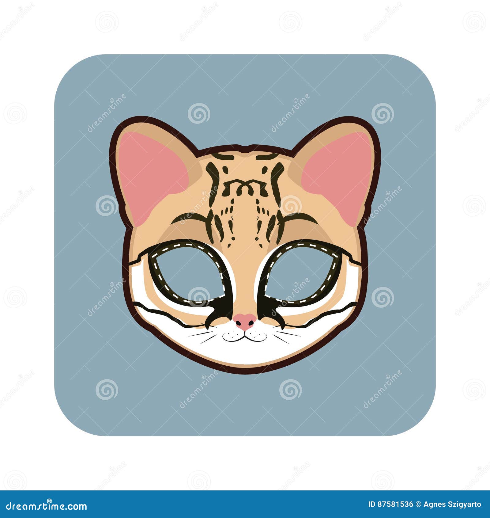 Ocelot Mask for Various Festivities, Parties Stock Vector ...