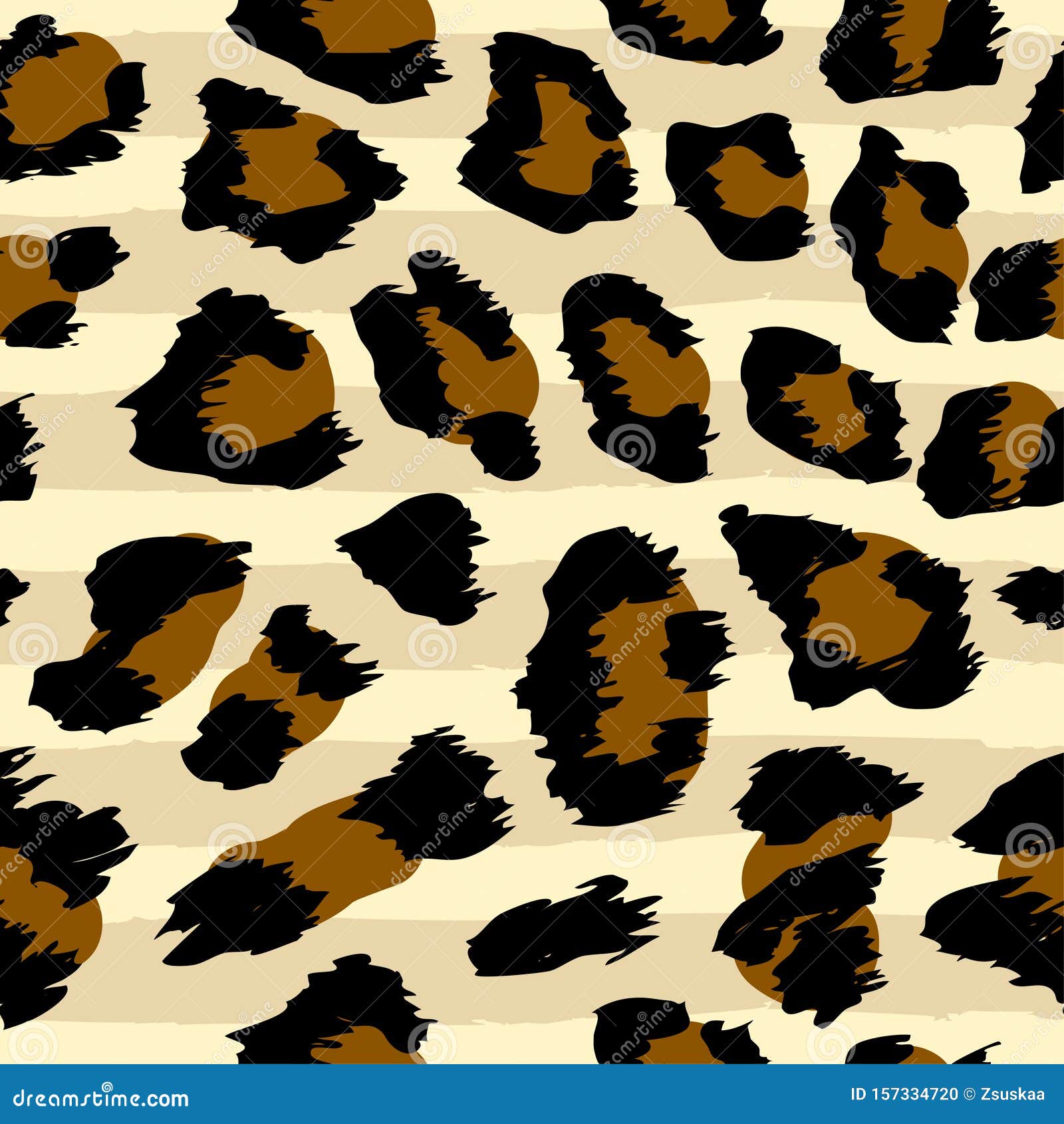 Ocelot Pattern Design - Funny Drawing Seamless Leopard Pattern. Vector ...