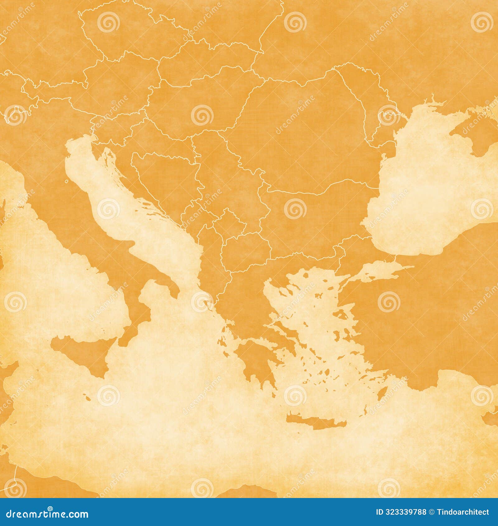 Ocher blank map of Balkans stock illustration. Illustration of blank ...