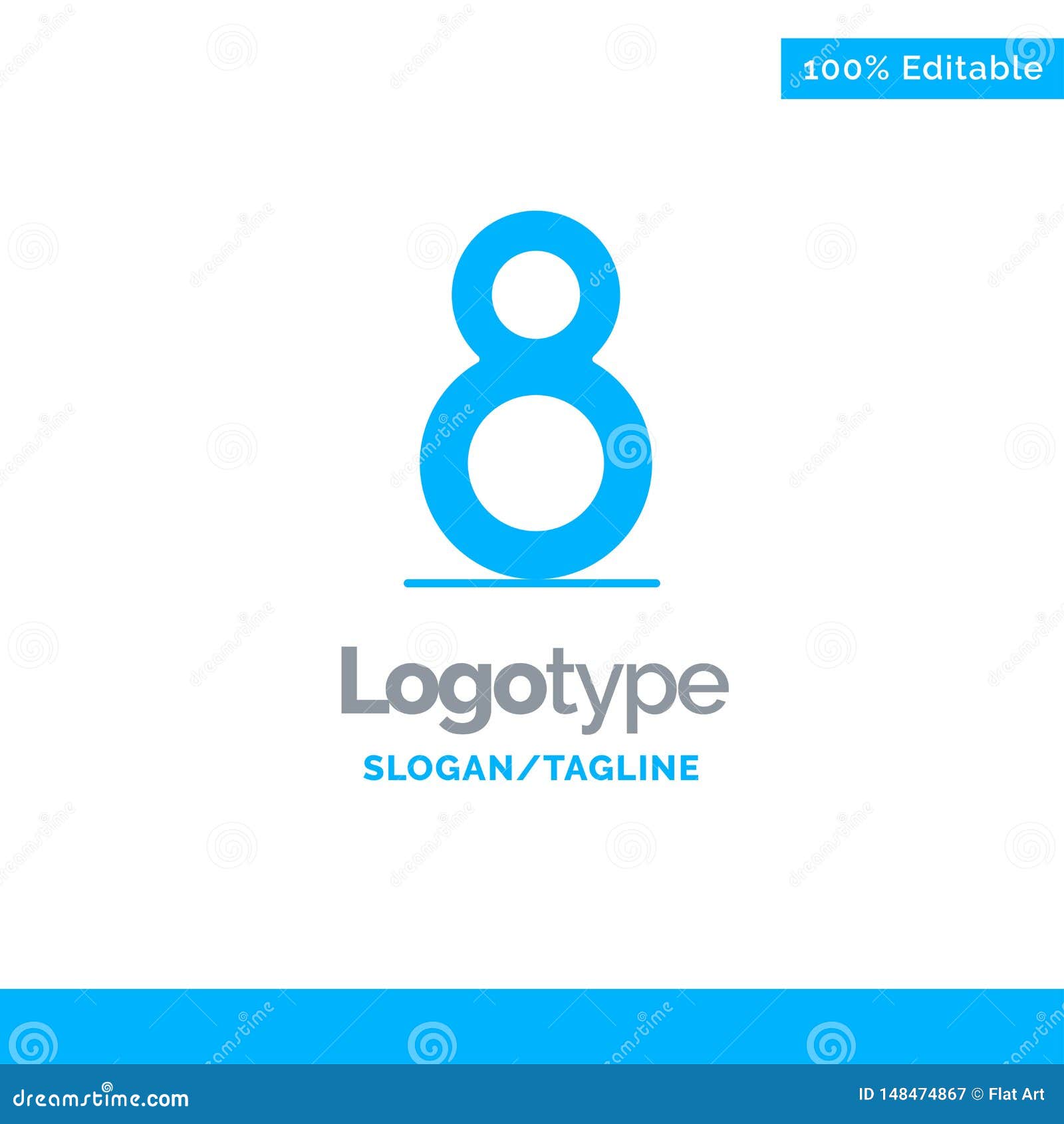 Ocho, 8vos, 8, Negocio Azul Logo Template Ilustración del Vector ...