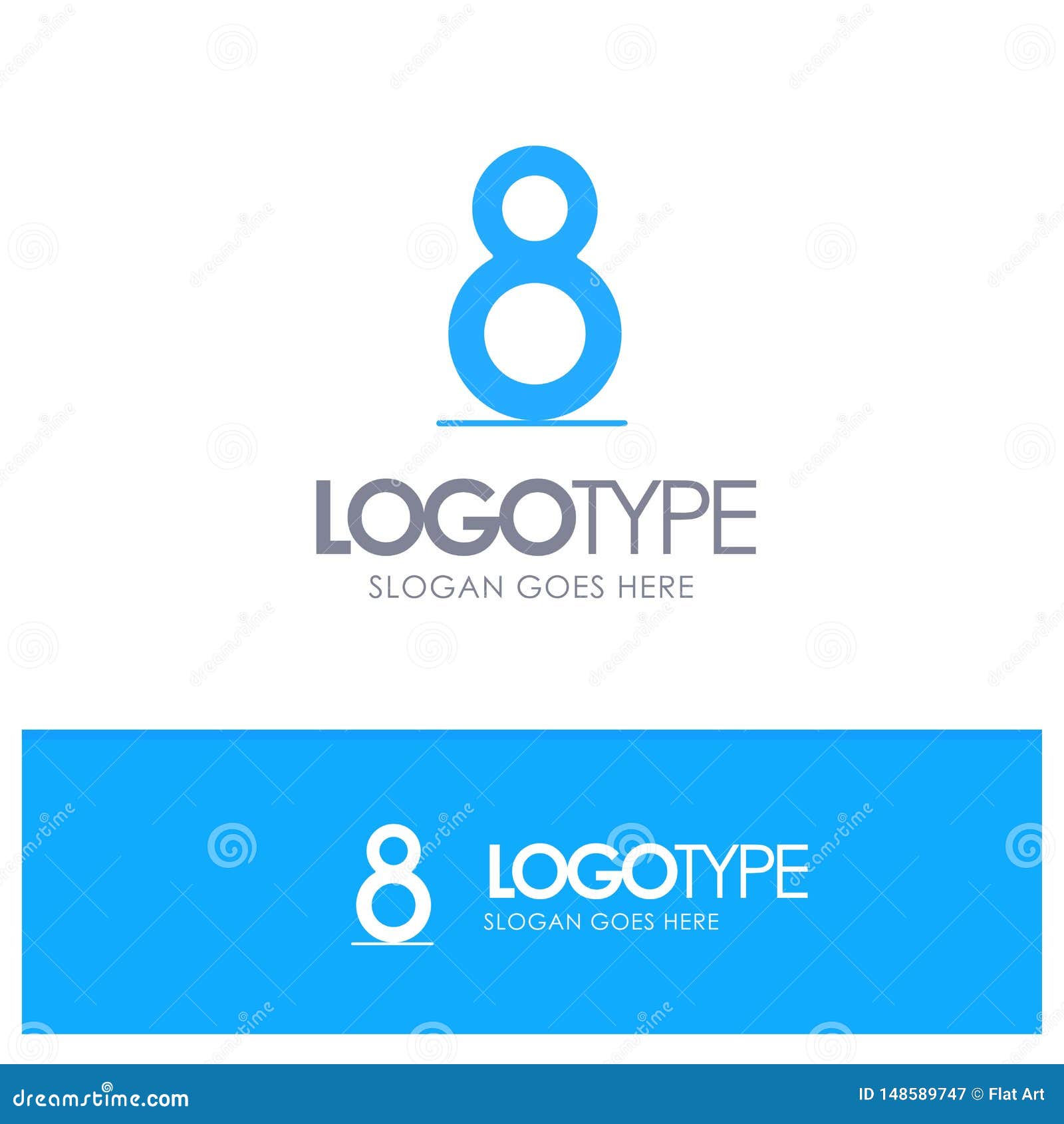 Ocho, 8vos, 8, Vector Azul Del Logotipo Ilustración del Vector ...