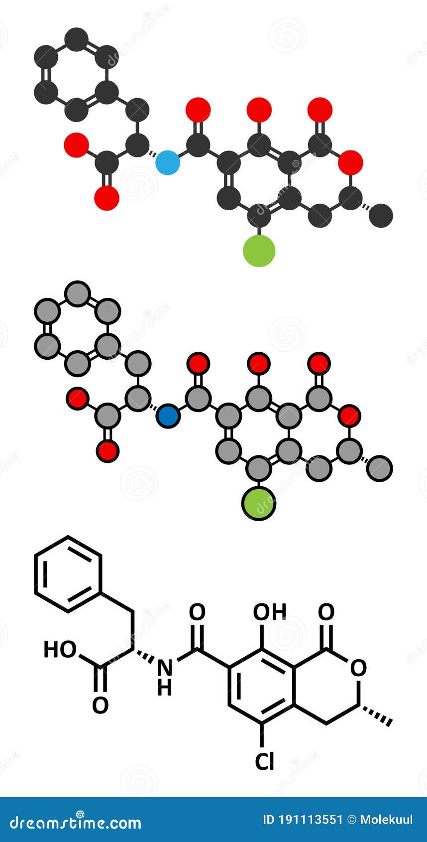 Ochratoxin a Mycotoxin Molecule Stock Vector - Illustration of toxin ...