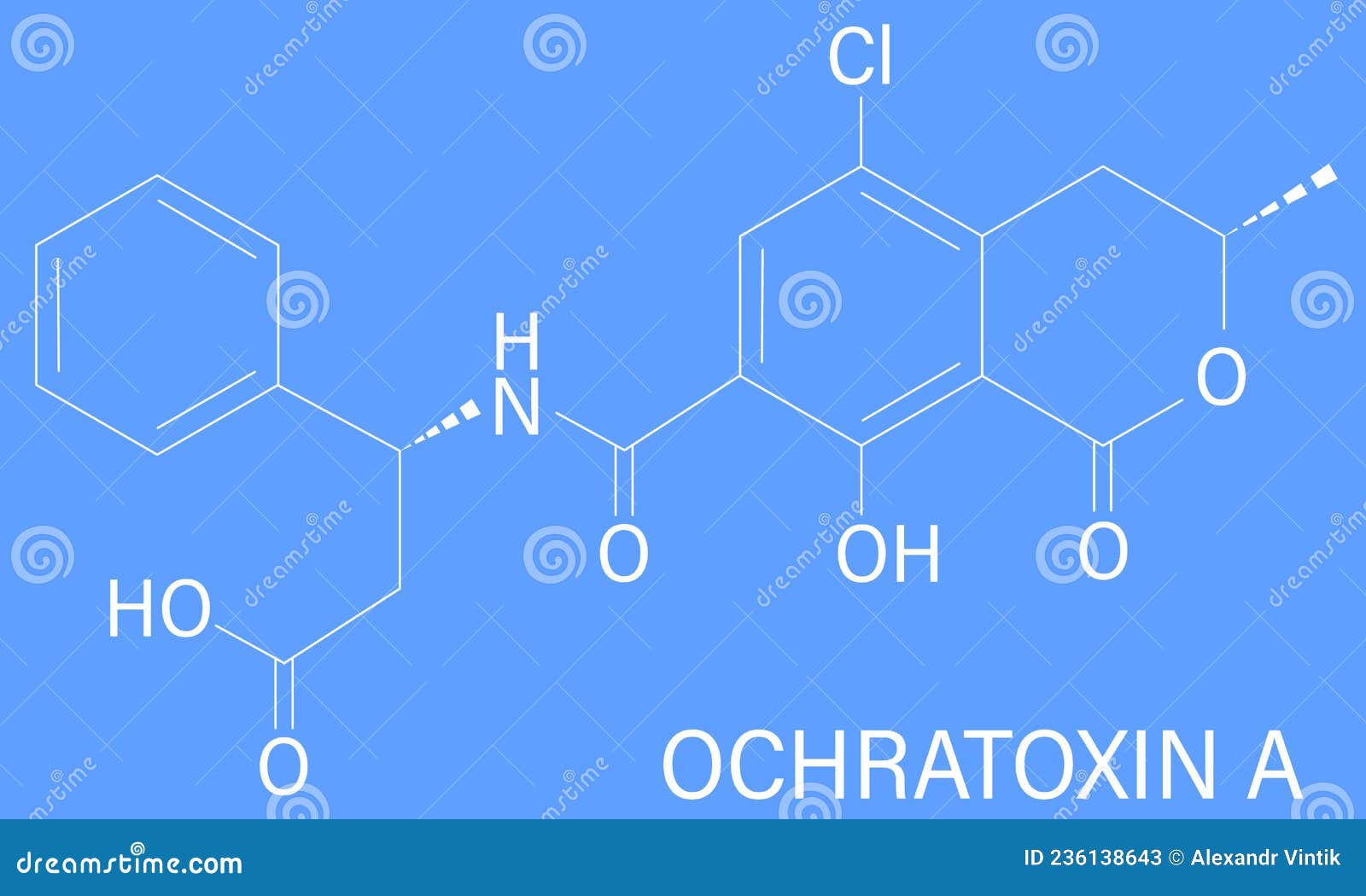 Ochratoxin a Mycotoxin Molecule. Skeletal Formula Stock Vector ...