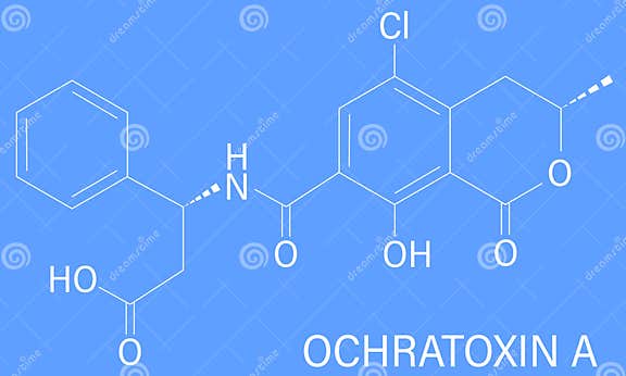 Ochratoxin a Mycotoxin Molecule. Skeletal Formula Stock Vector ...