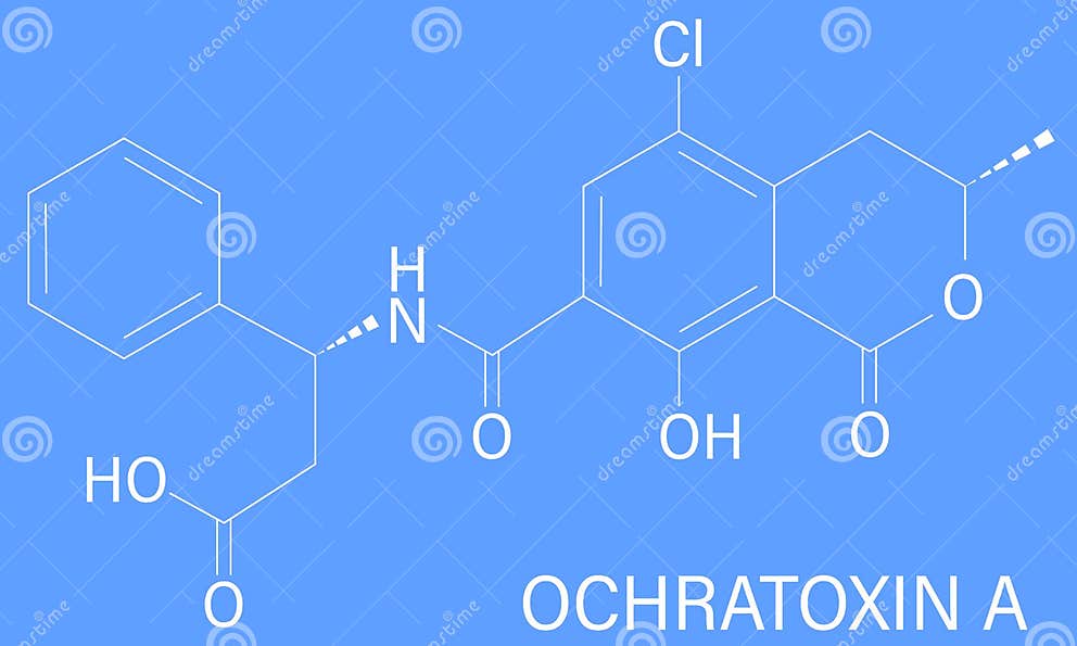 Ochratoxin a Mycotoxin Molecule. Skeletal Formula Stock Vector ...