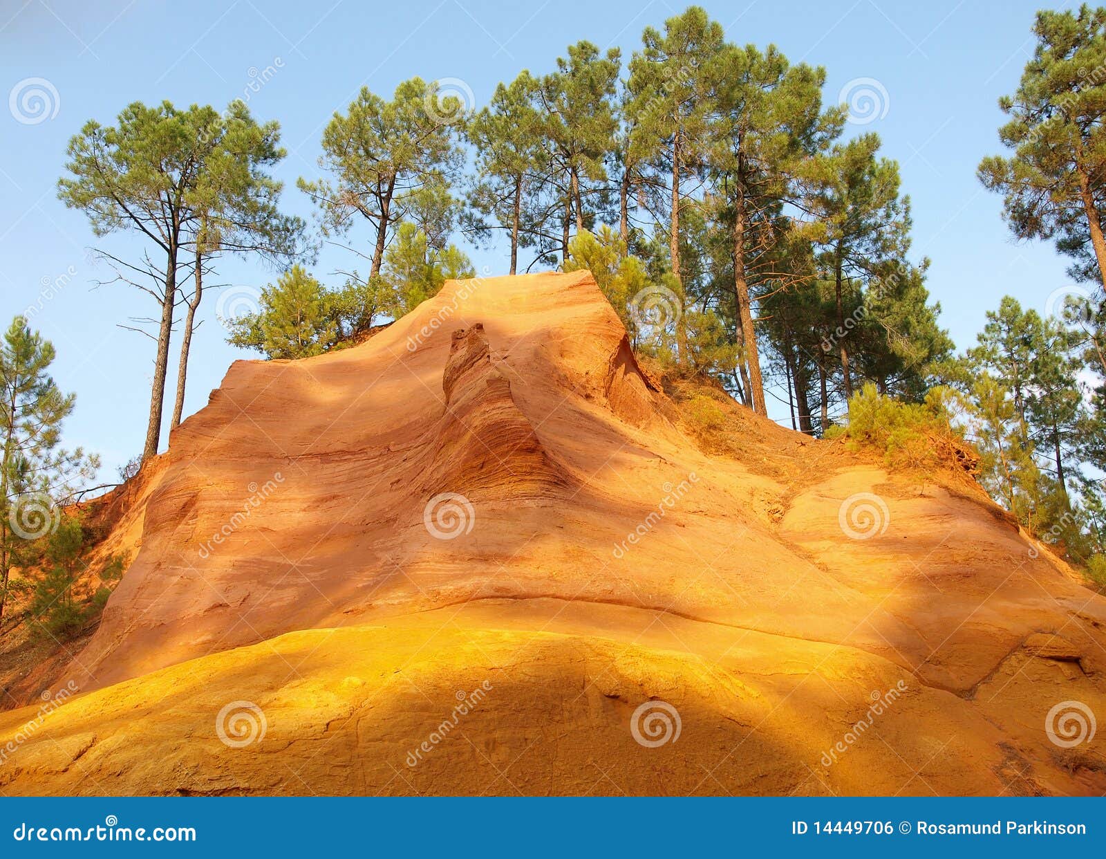 Ochre Cliffs in Roussillon, France Stock Photo - Image of rosamund ...