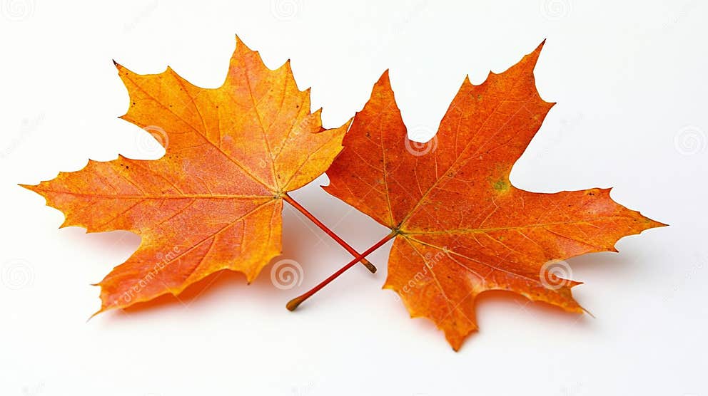 Ochre Tree Leaves on a White Background Stock Illustration ...