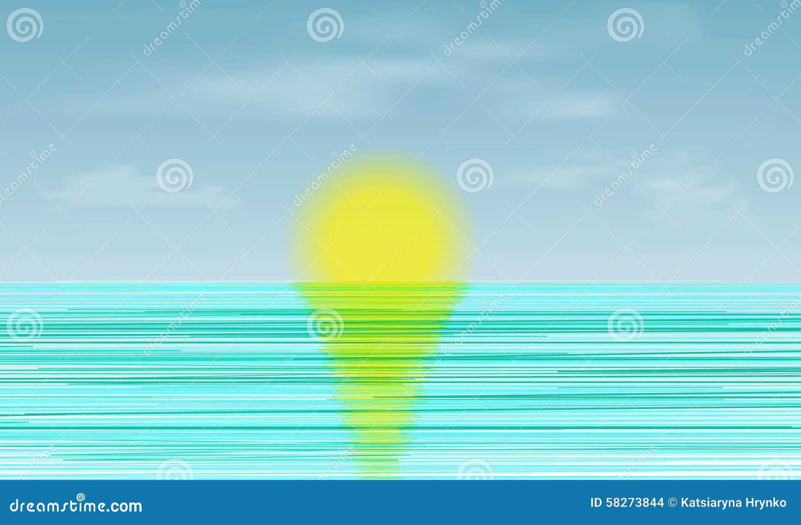 Ochtend De Zon Over Het Overzees Vector Illustratie - Illustration of ...