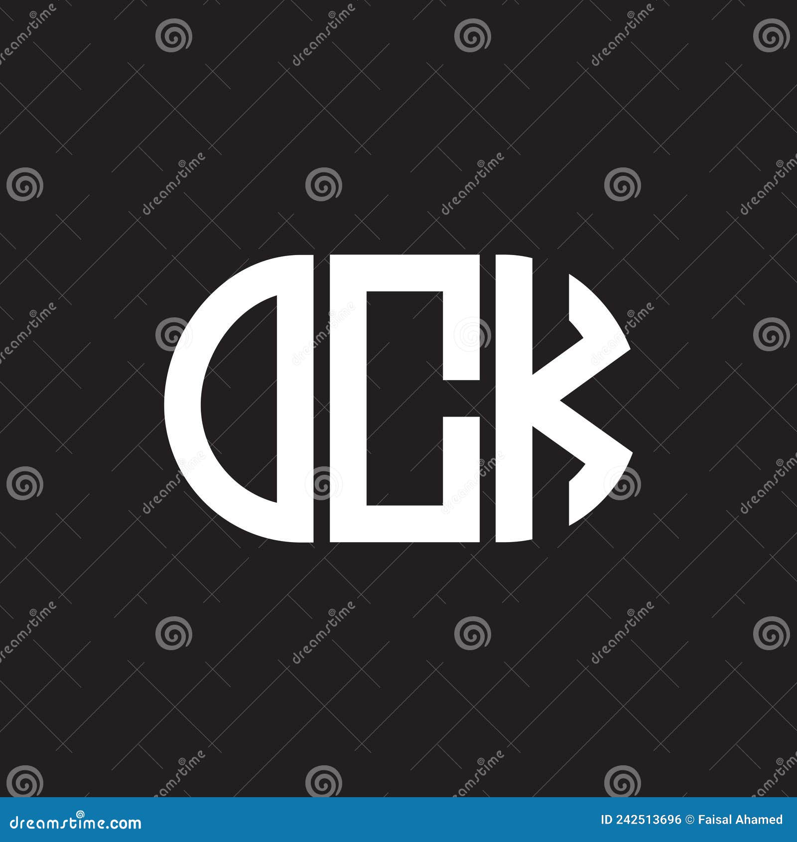 OCK Letter Logo Design on Black Background. OCK Creative Initials ...