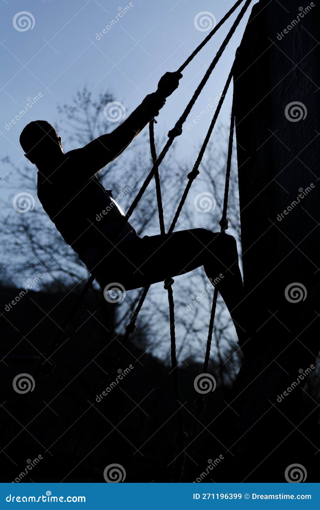 OCR Competition, Obstacle Course. Athletes Climbing A Wall Stock Image ...