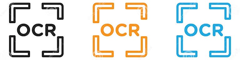 OCR Icon Vector Logo Set Collection for Web App Ui Stock Illustration ...