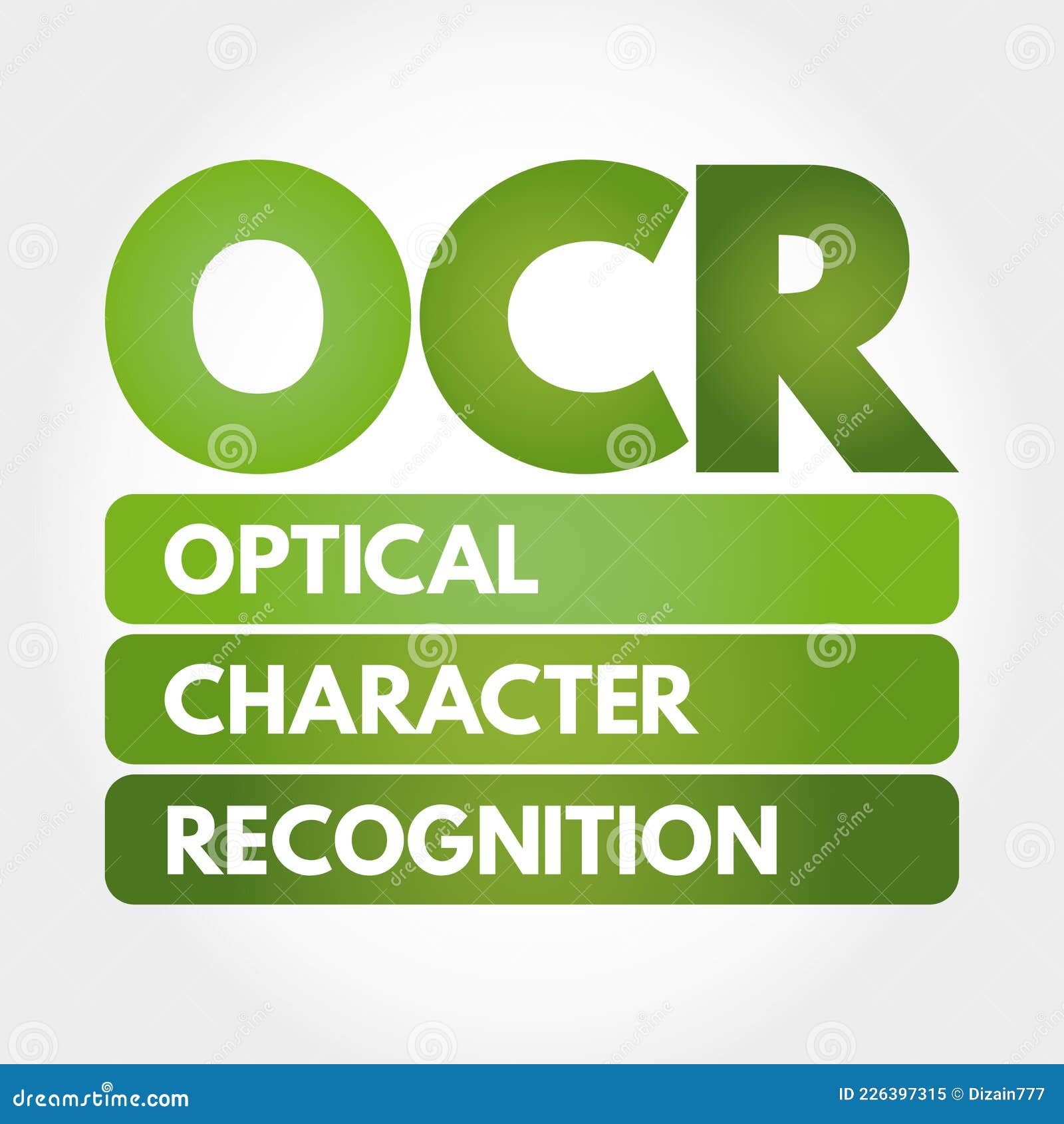 OCR - Optical Character Recognition Acronym, Technology Concept ...