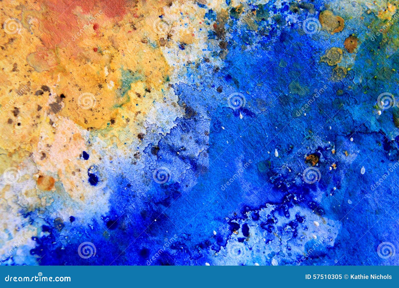 Ocre Amarillo Con Las Texturas Azules 6 De La Acuarela Stock de ...