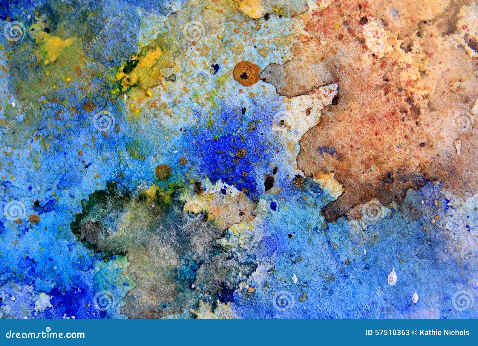 Ocre Amarillo Con Las Texturas Azules 5 De La Acuarela Stock de ...