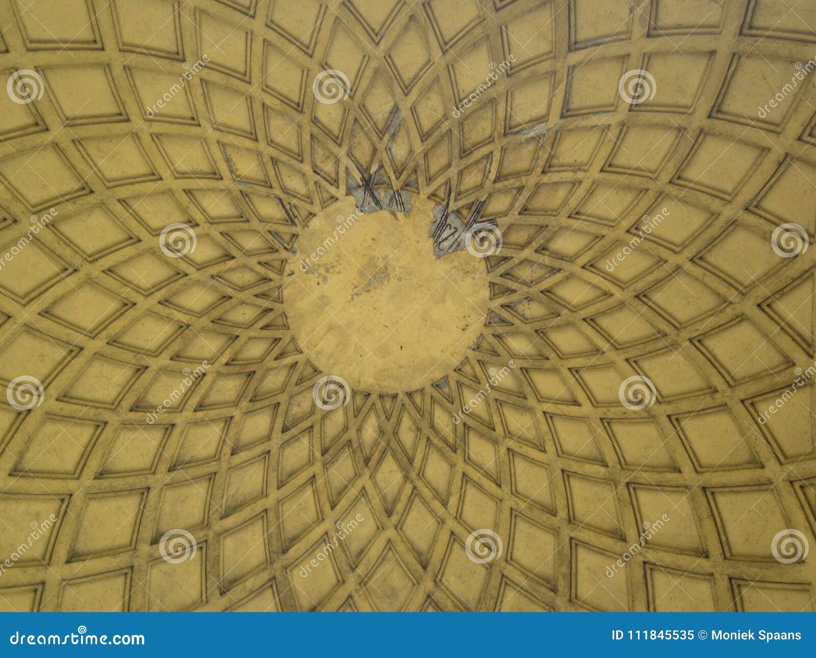 Ocre Round Ceiling with Rafters Forming a Pattern Stock Image - Image ...
