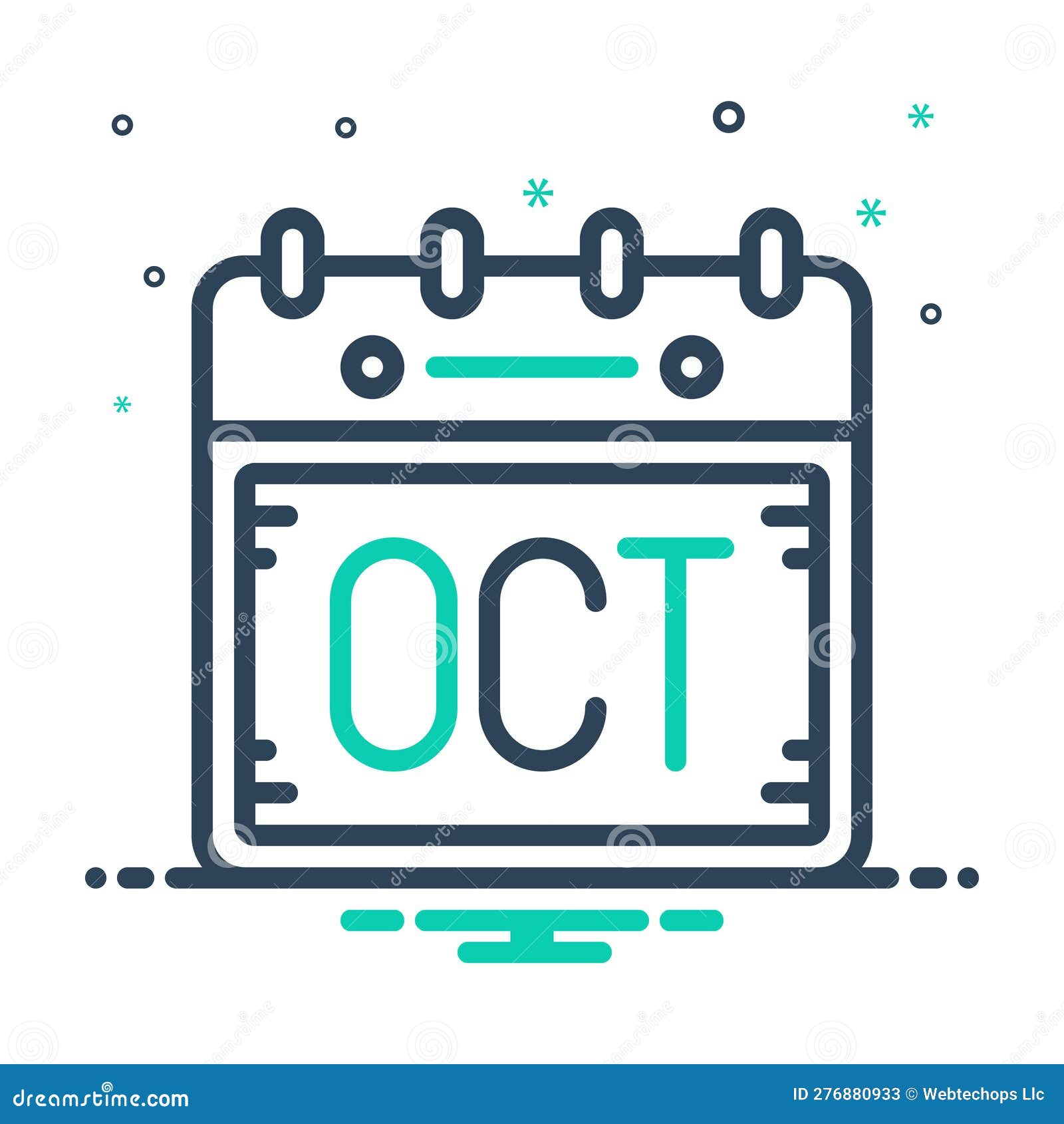 Mix Icon for Oct, October and Day Stock Vector - Illustration of book ...