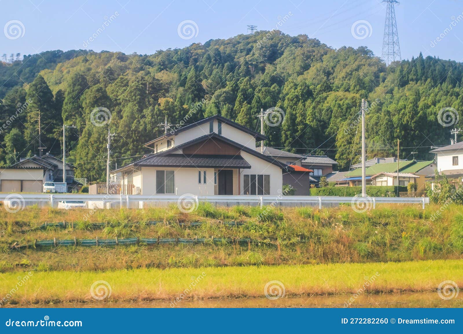 30 Oct 2013 the Landscape of Countryside, Japan. View at Train ...