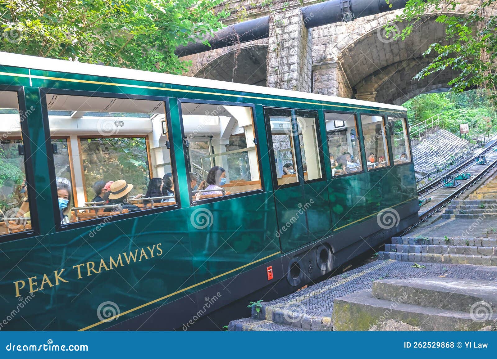 14 Oct 2022 New Peak Tram Pass the Stone Bridge MacDonnell Road ...