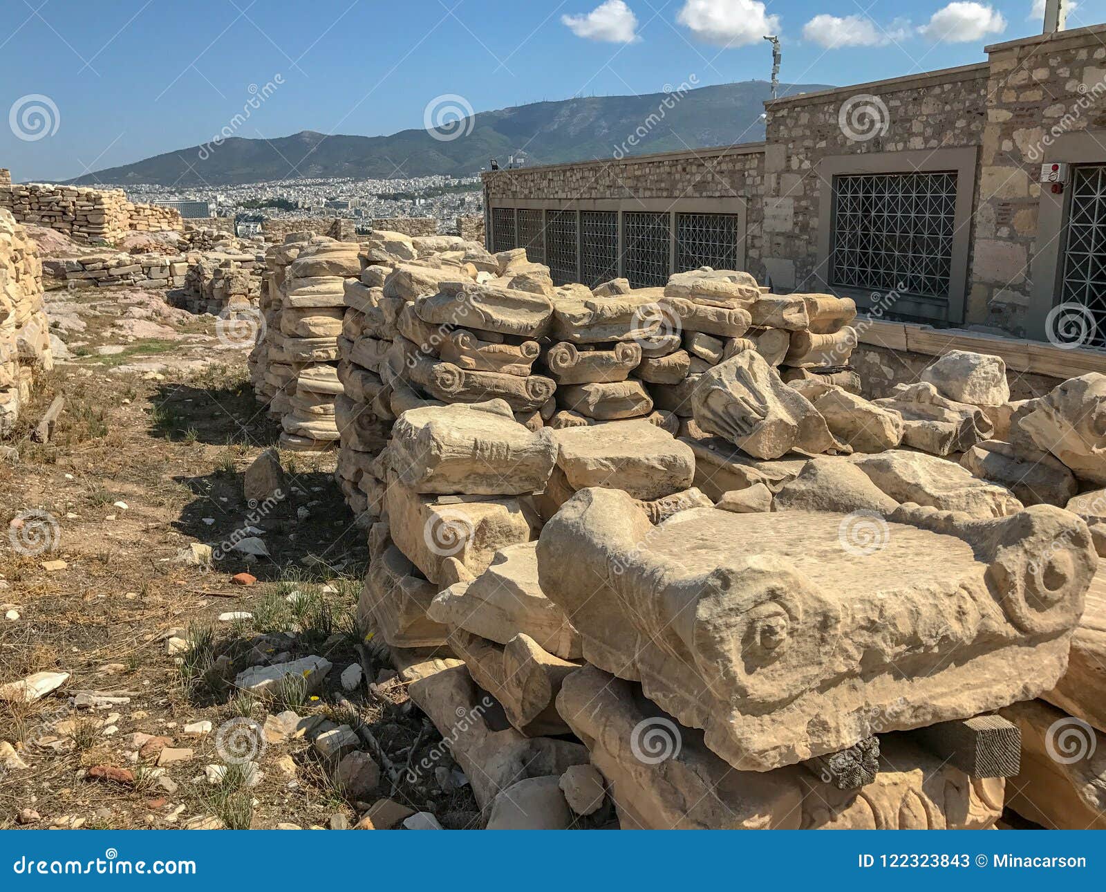 Stacks of Pediments on the Acropolis, Athens, Greece Editorial Stock ...