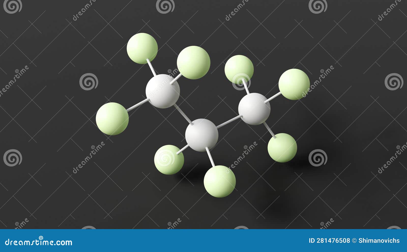 Octafluoropropane Molecule, Molecular Structure, Greenhouse Gas, Ball ...