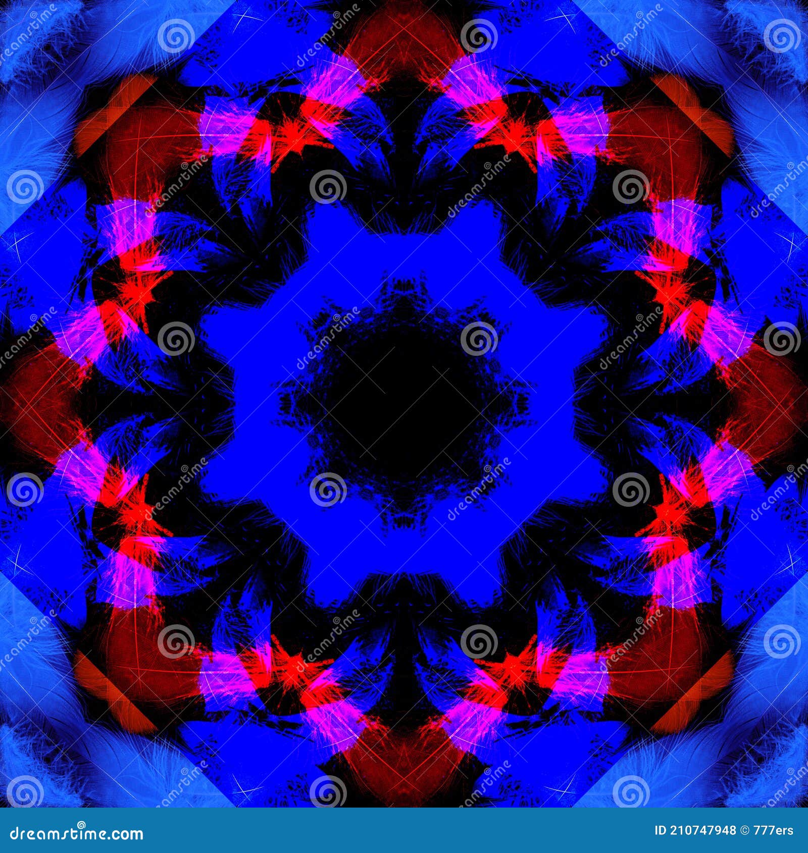 Octagon. Abstract Illustration in Red and Blue Colors Stock ...