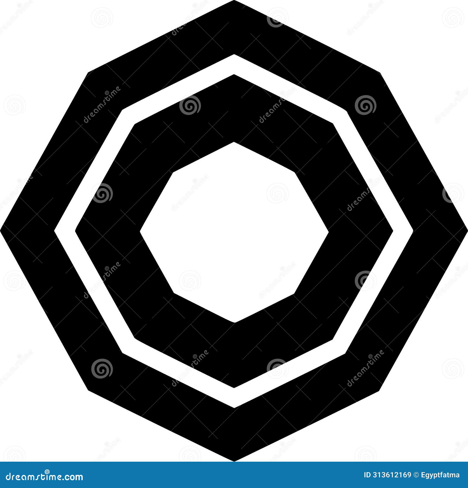 Octagon - Black and White Isolated Icon - Vector Illustration Stock ...