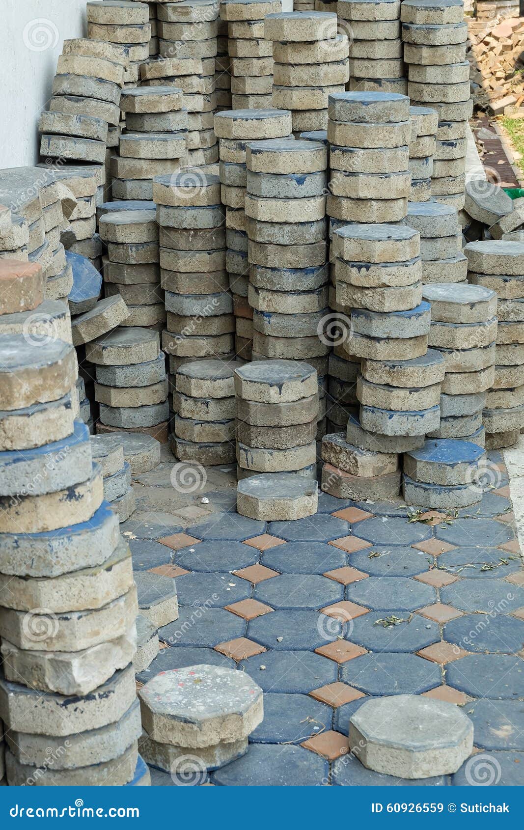 Octagon Brick for Laying Paving Floor in Construction Stock Image ...