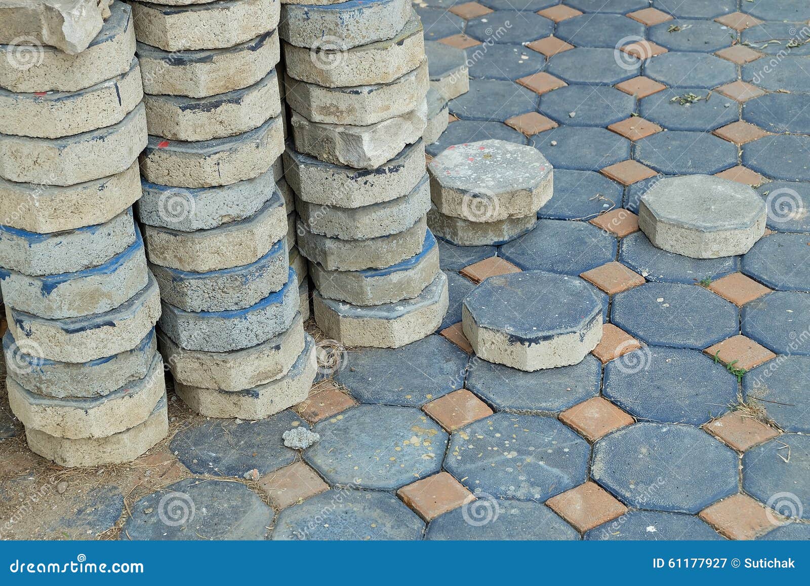 Octagon Brick for Laying Paving Floor in Construction Stock Image ...