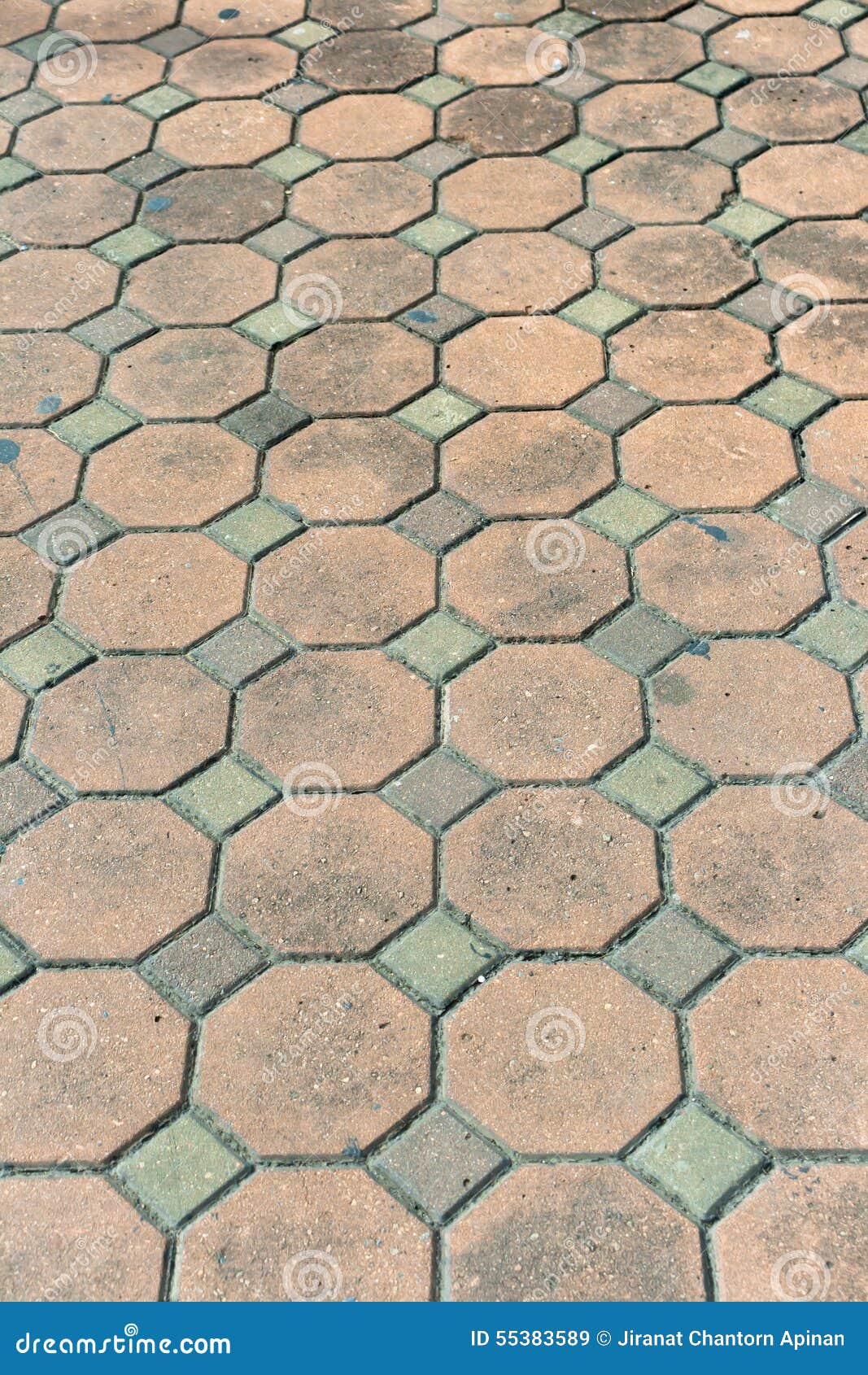 Octagon Brick walkway stock image. Image of abstract - 55383589