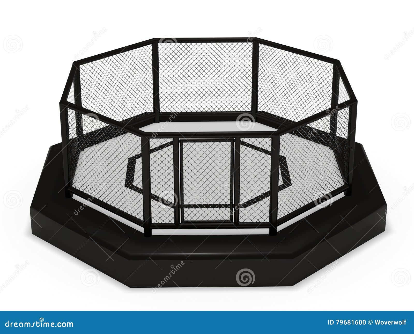 Octagon cage front view stock illustration. Illustration of full - 79681600