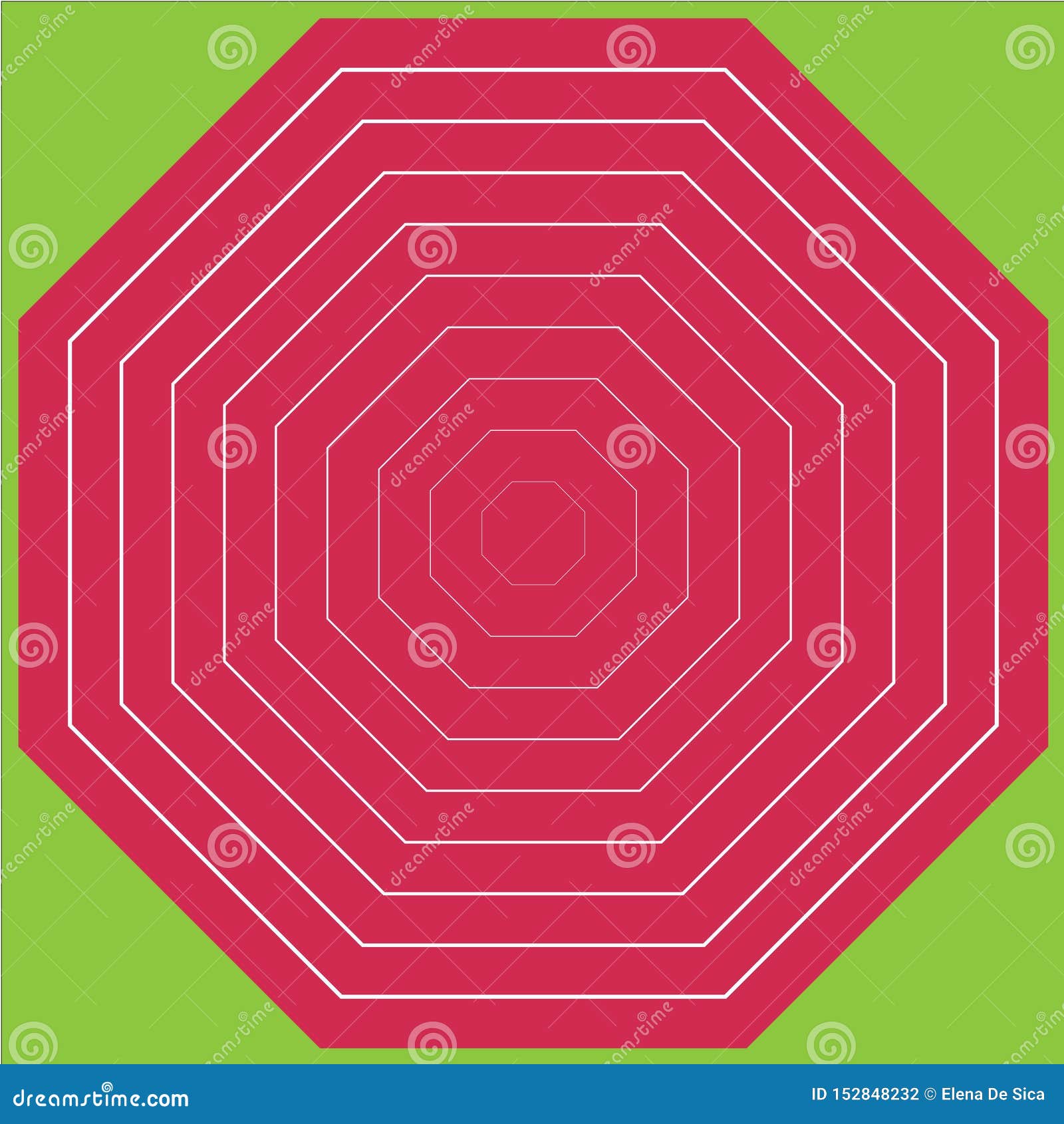 Geometric Illustration. Pink Octagon Stock Illustration - Illustration ...