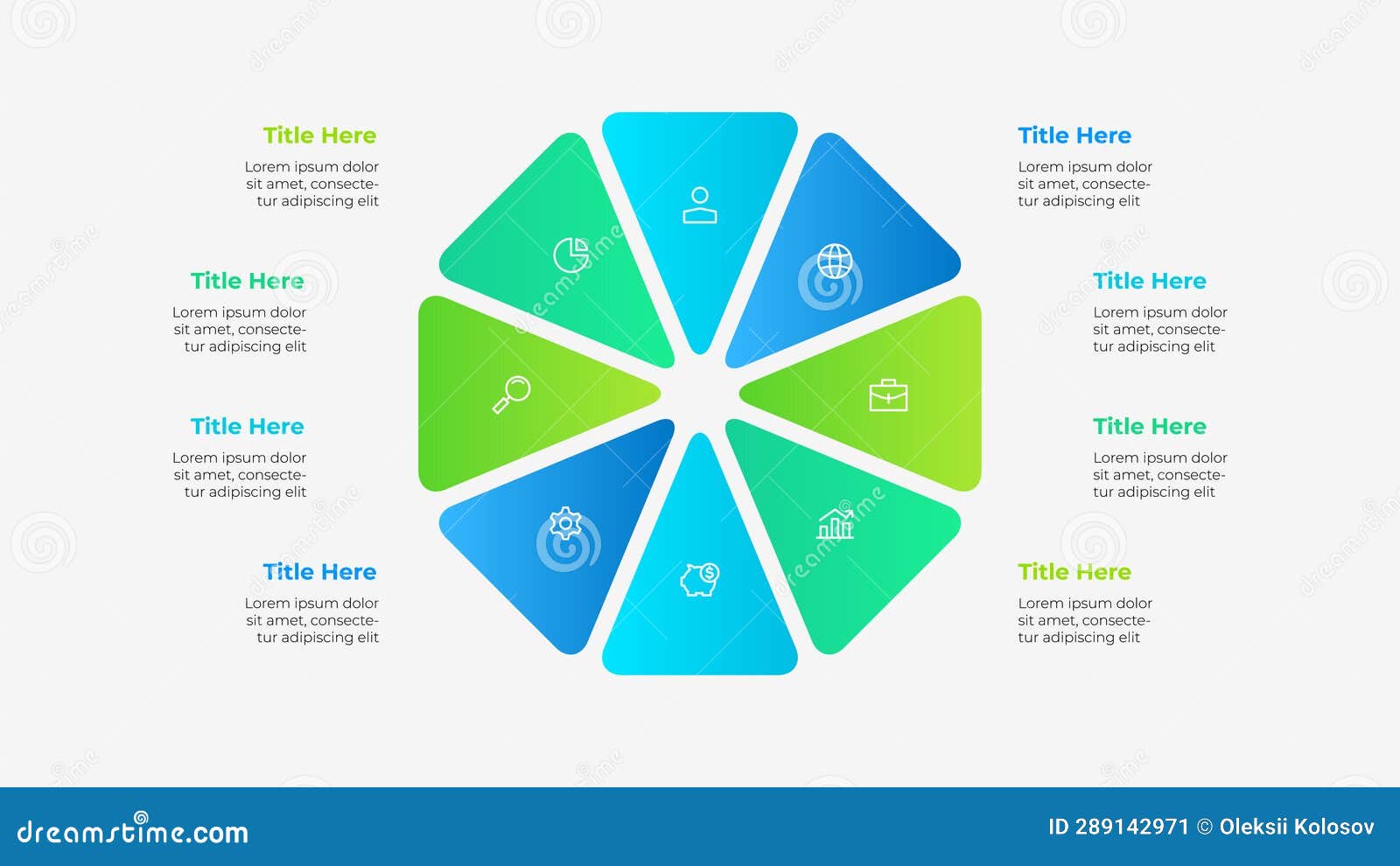 Octagon Diagram Divided On 8 Equal Segments. Statistics Or Analytics ...
