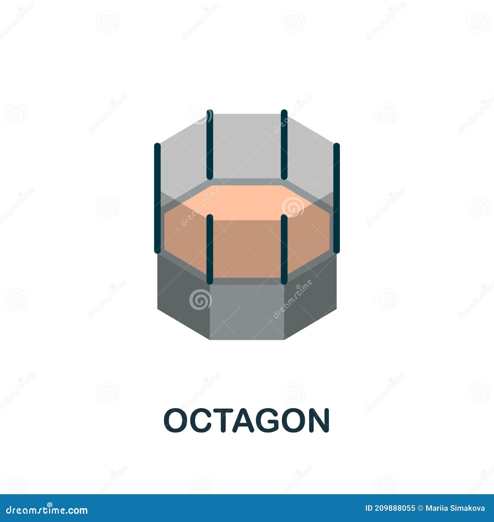 Octagon Flat Icon. Color Simple Element from Combat Sport Collection ...