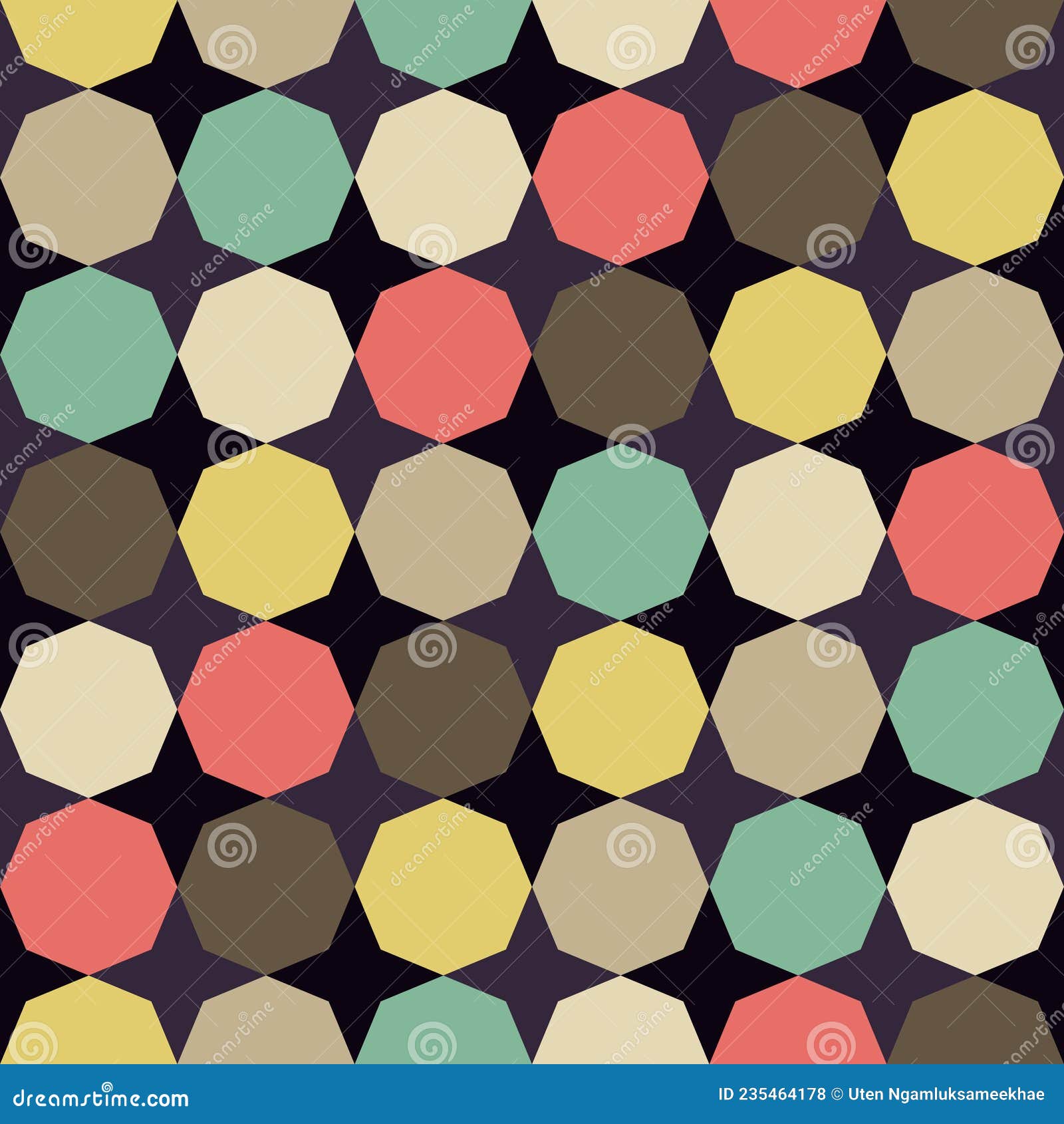 Octagon Four-pointed Star Pattern Seamless Background Stock Vector ...