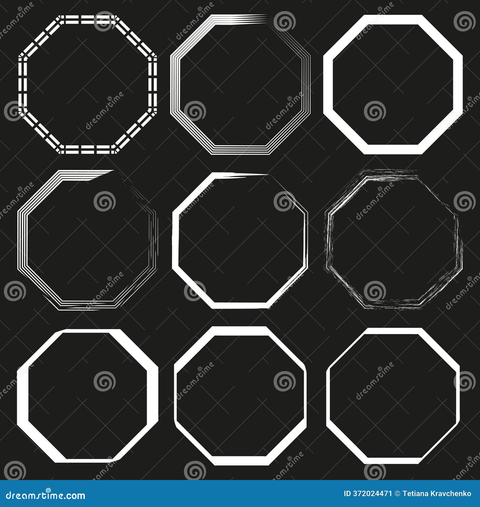 Octagon Frame Flower Frame Leaf Wreath Picture Vector Photo Frame ...