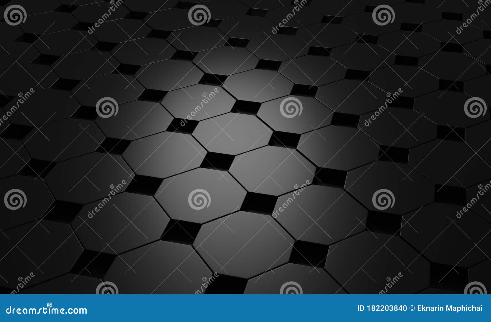 Octagon Geometry Shape in Dark Scene Stock Illustration - Illustration ...
