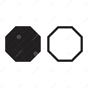 Octagon Icon, Vector Geometry Octagonal Eight Sided Polygon Octagon ...