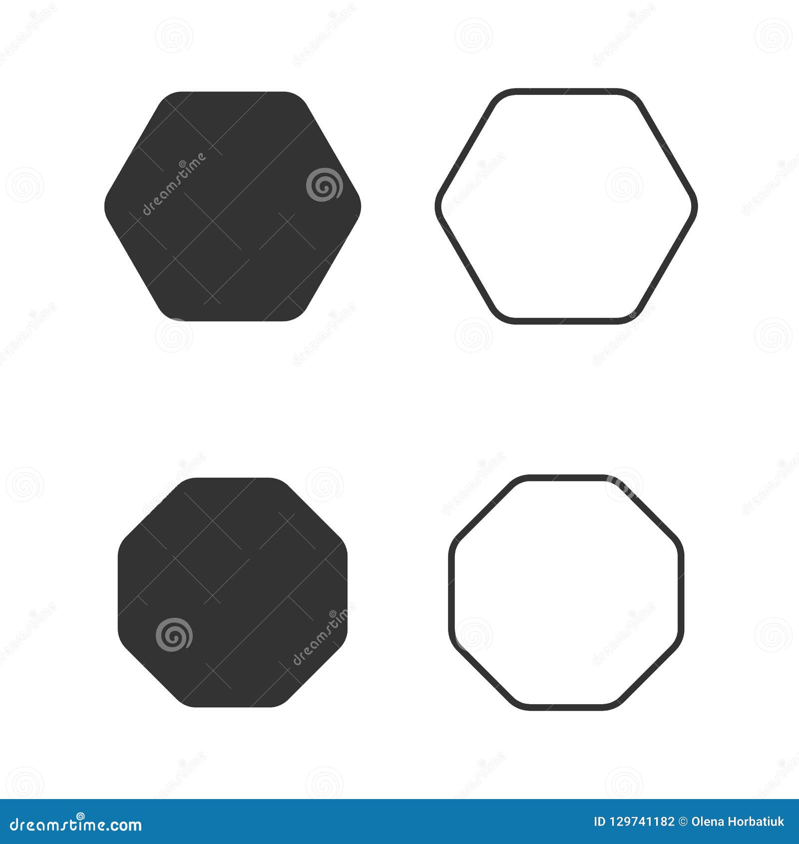 Octagon Icon From Geometry Collection. Cartoon Vector | CartoonDealer ...