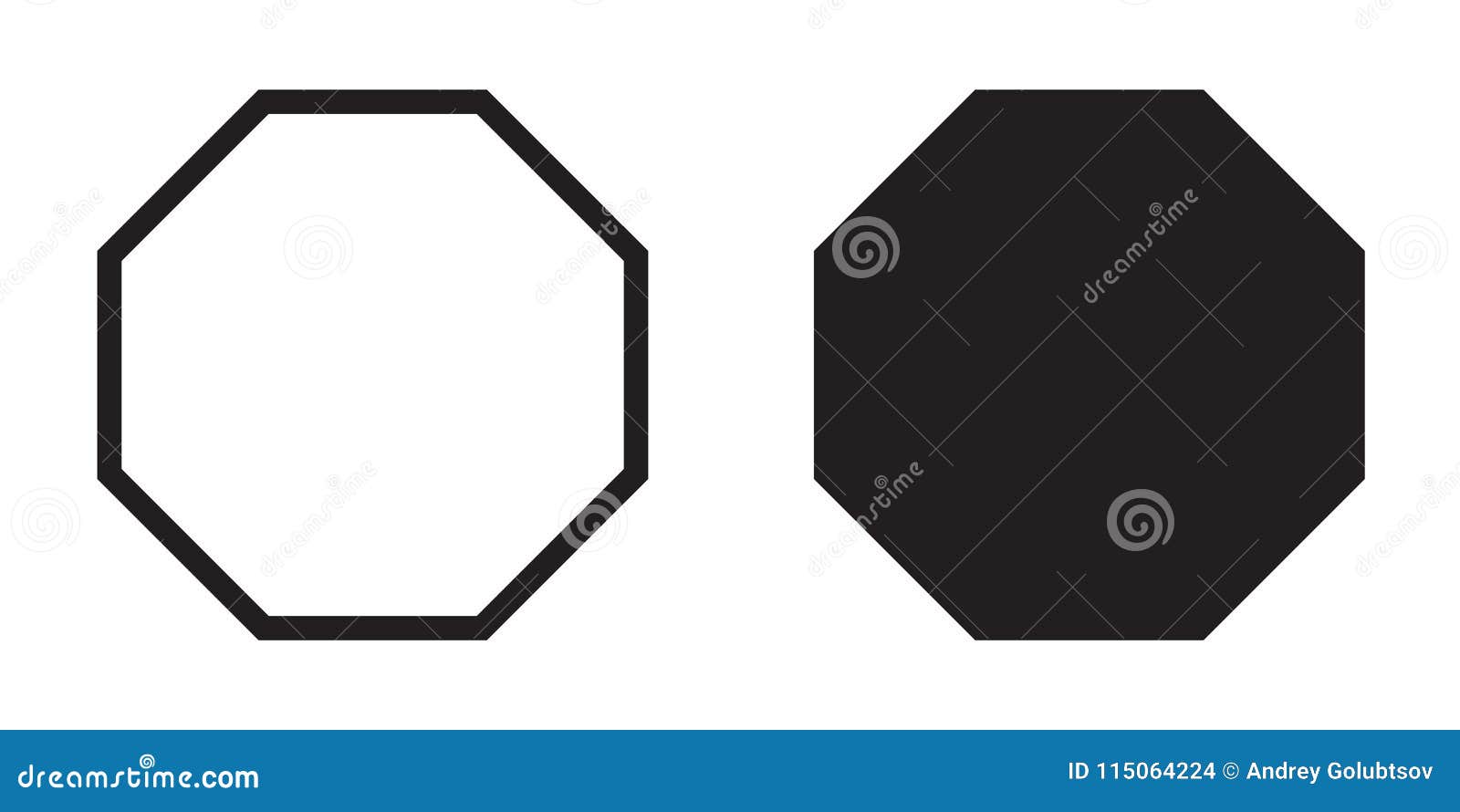 Octagon Icon Vector Geometry Octagonal Line Stock Vector - Illustration ...