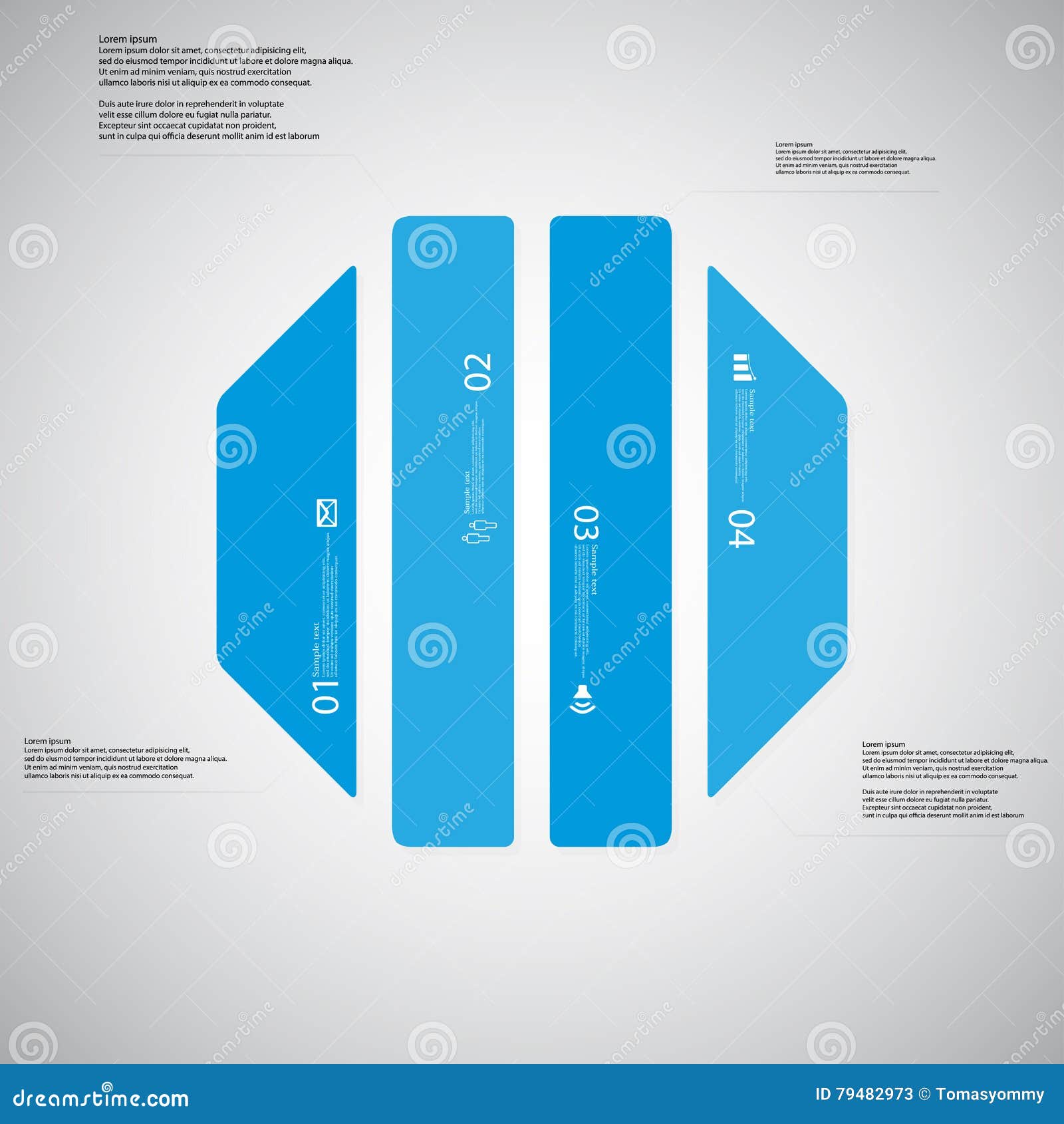 Octagon Illustration Template Consists Of Three Grey-scale Parts On ...