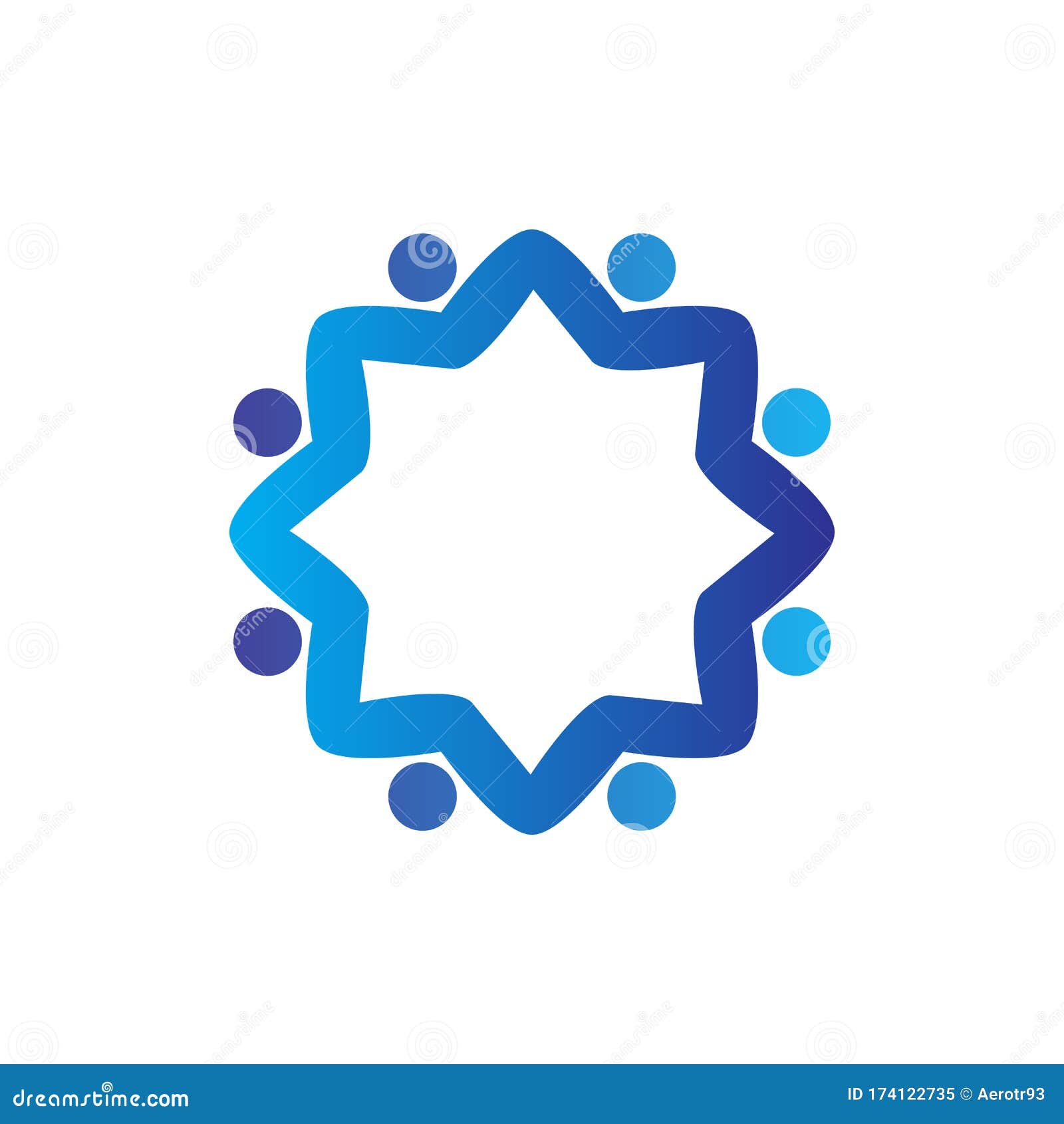 Blue Octagon Logo Vector Illustration Stock Vector - Illustration of ...