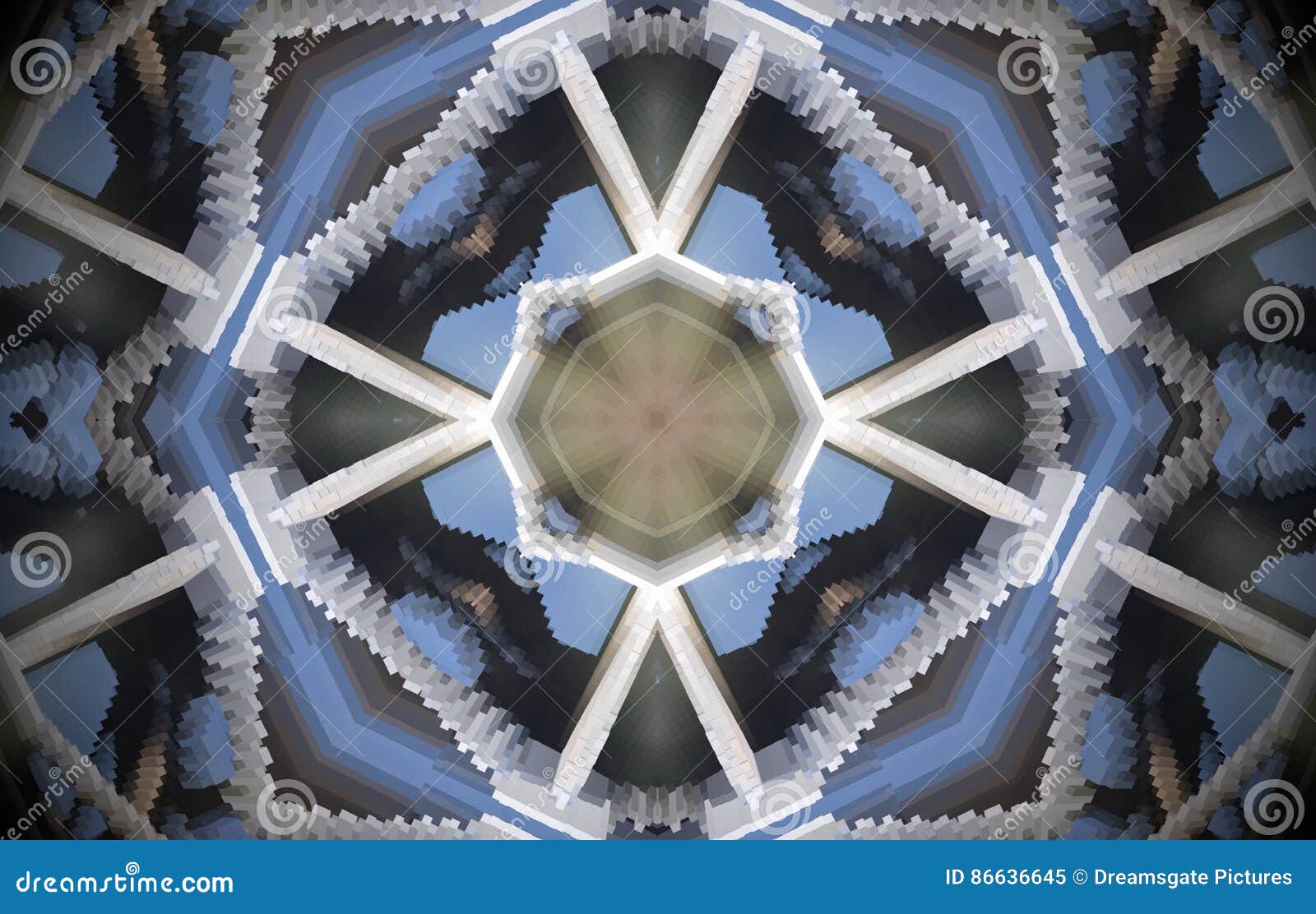 Octagon Metal Structure Extruded Mandala Stock Illustration ...