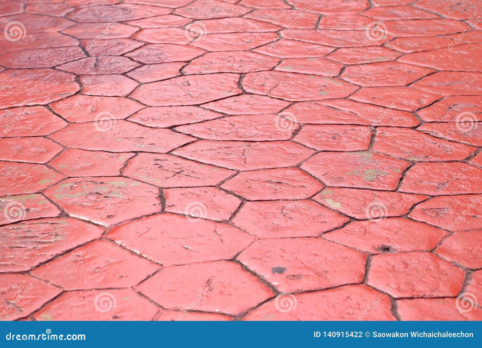 Red Cement Ground Floor of a Pavement Stock Photo - Image of background ...