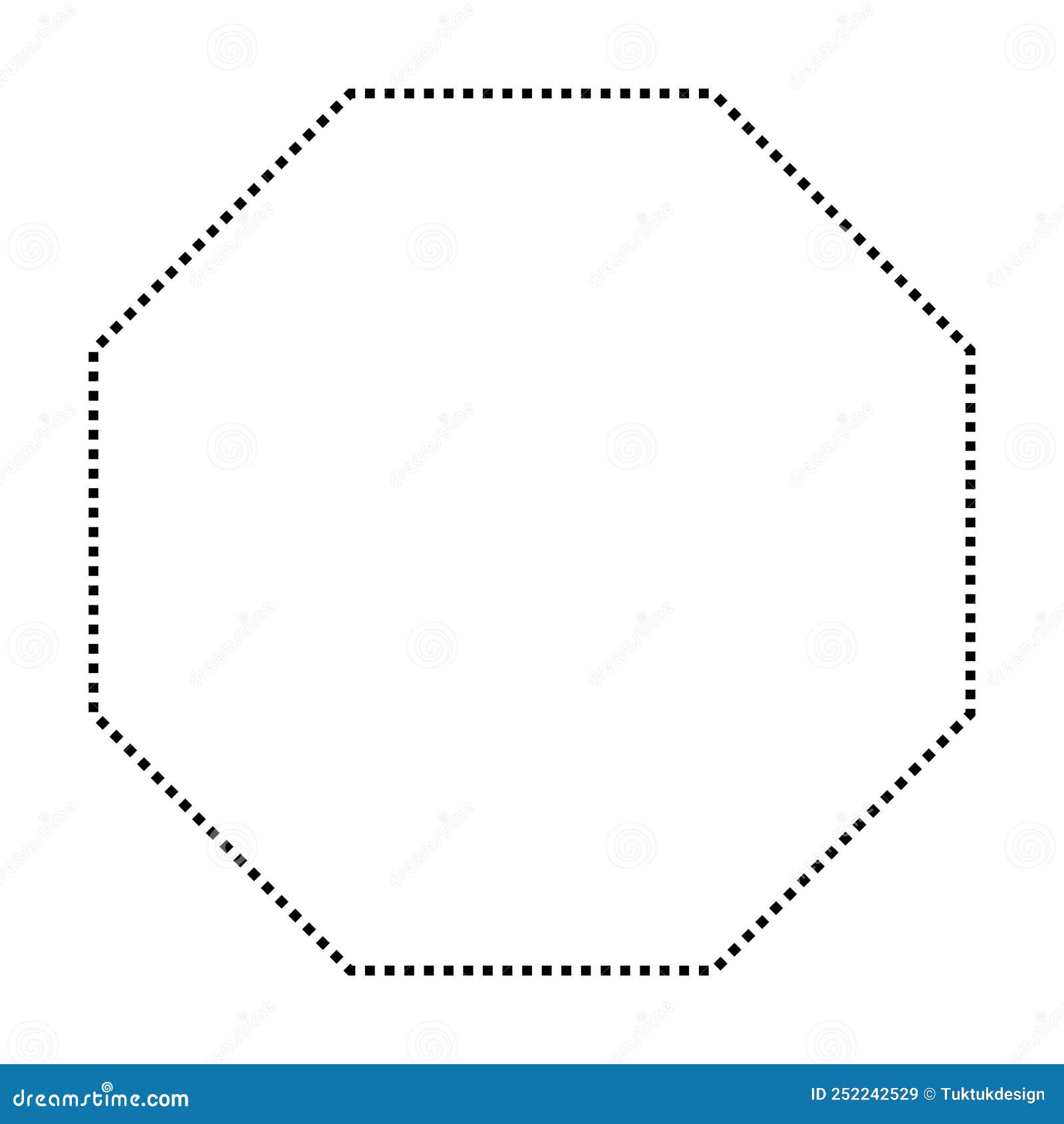 Dotted Octagon Shape For Tracing Lines For Preschool And Kindergarten ...